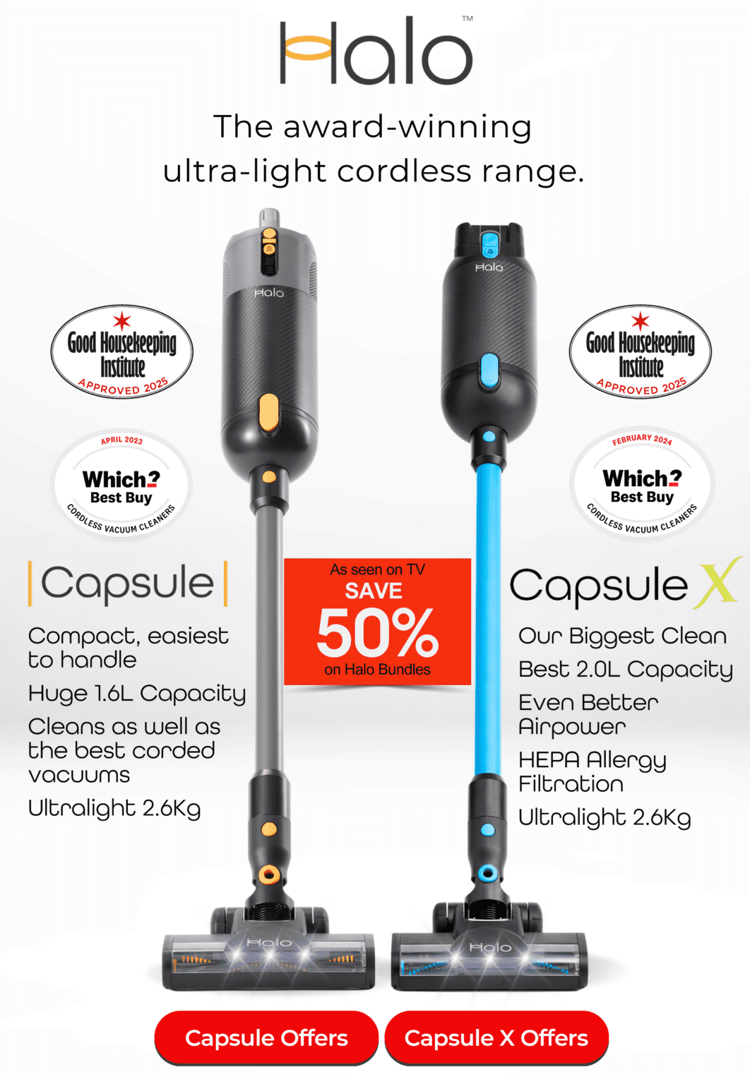 Halo Capsule - Cordless Vacuum Cleaner - Lightweight & Powerful