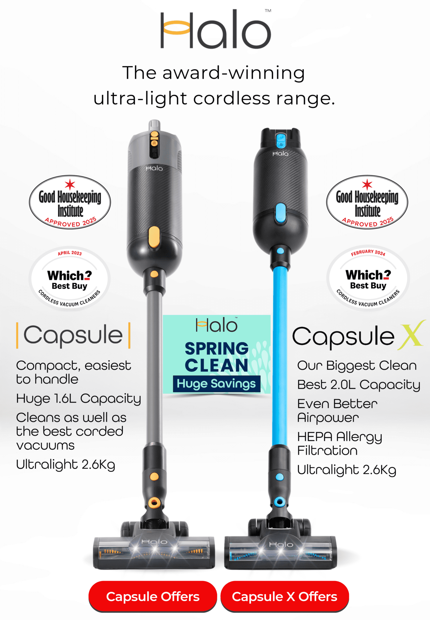 Halo Capsule - Cordless Vacuum Cleaner - Lightweight & Powerful